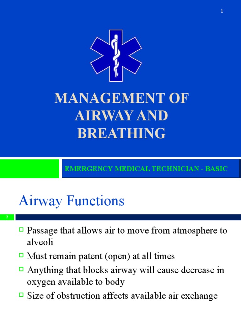Management of Airway and Breathing: Emergency Medical Technician ...