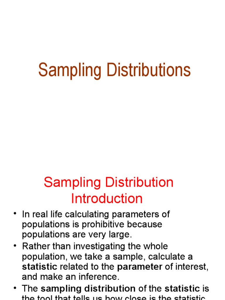 Sampling Distributions Pdf Standard Error Estimator