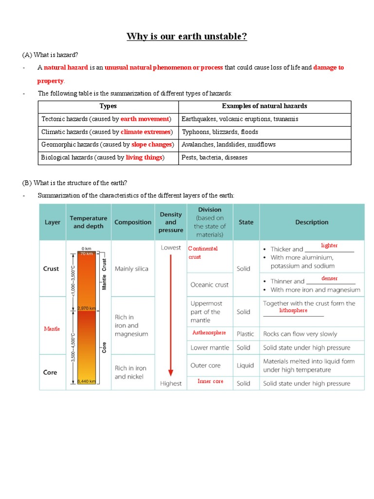 Why earth unstable | PDF | Volcano | Earthquakes