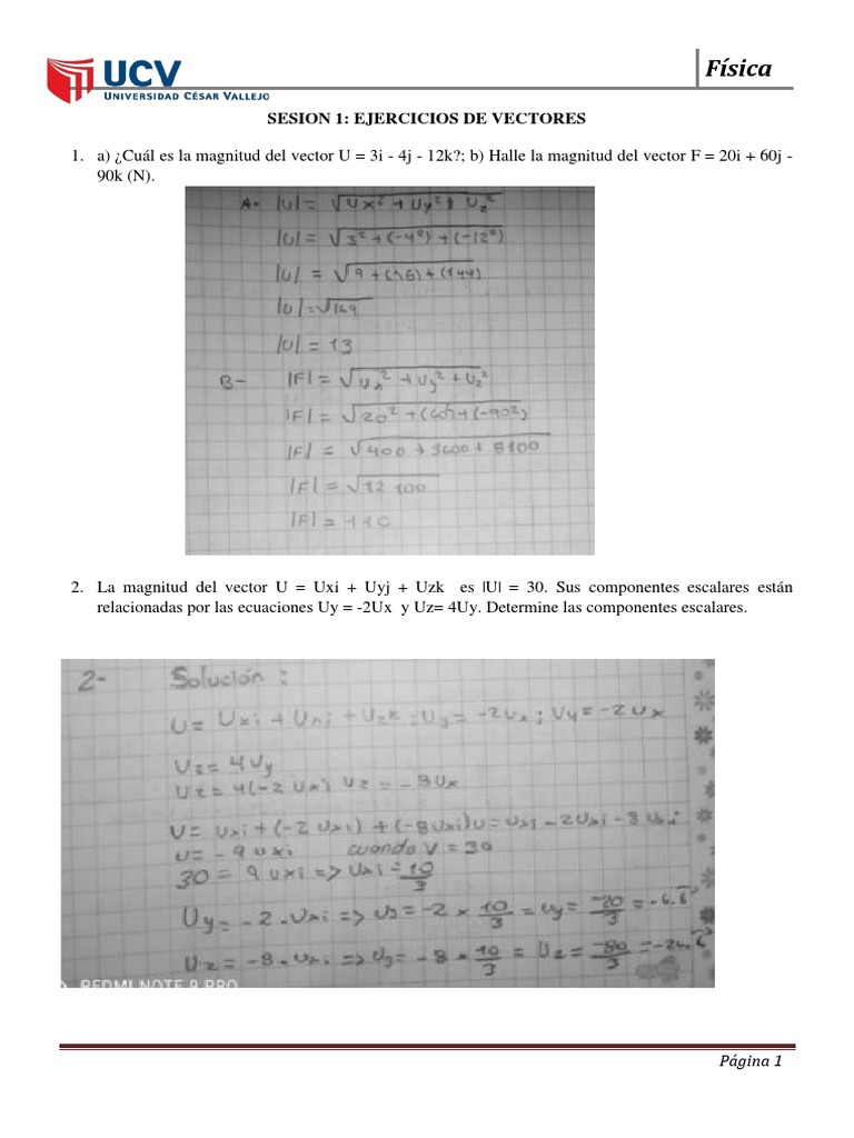 Ejercicios de Vectores | PDF | Vector Euclidiano | Álgebra abstracta