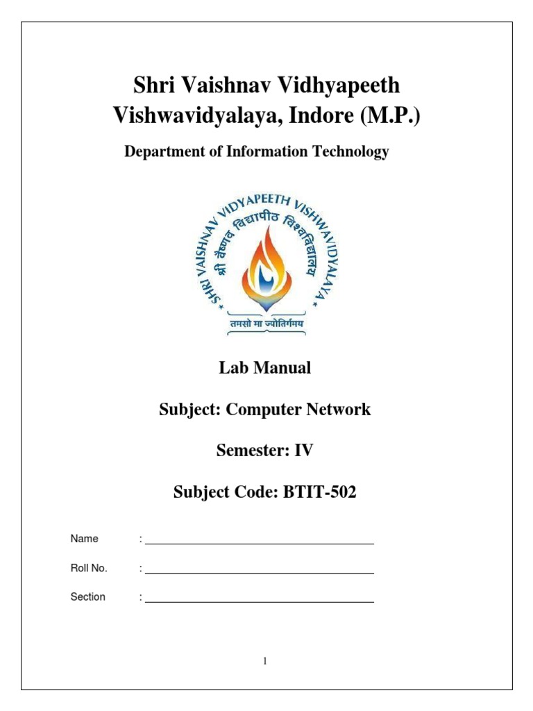 SVVV CN Lab Manual | PDF | Network Switch | Computer Network