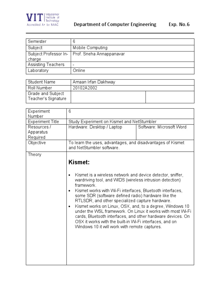 Kismet vs. NetStumbler: A Comparative Study | PDF | Wireless Lan | Computer Network