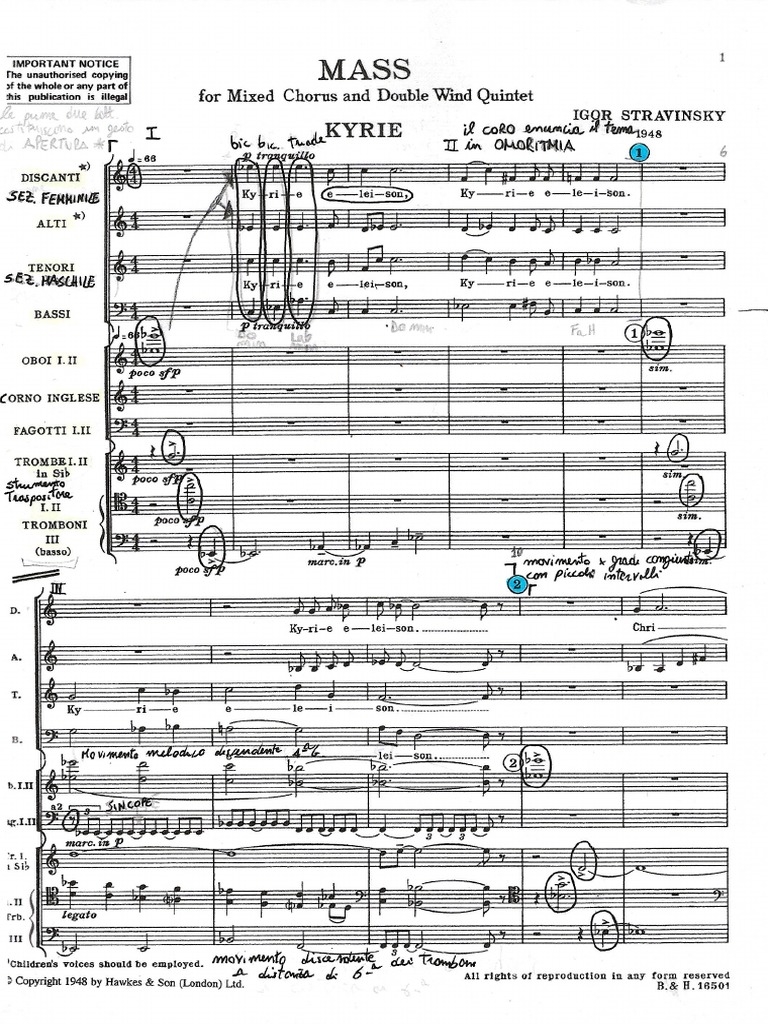 Partitura Completa Mass Stravinsky | PDF
