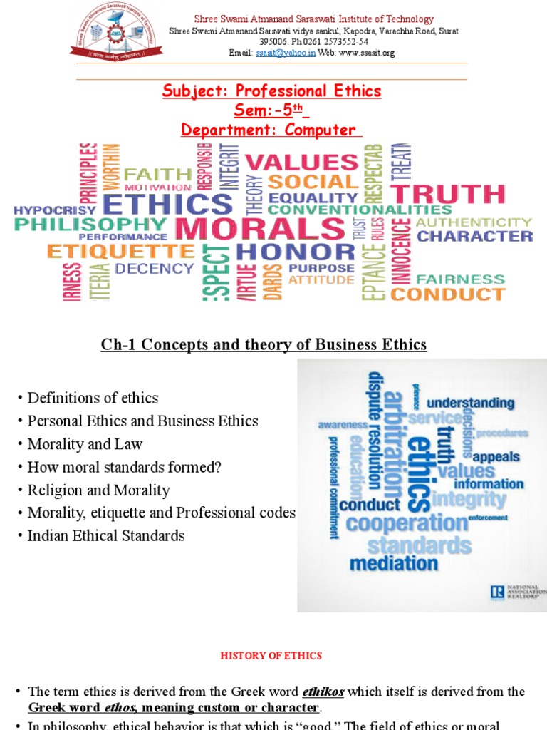ch-1 Professional Ethics | PDF | Morality | Confidentiality