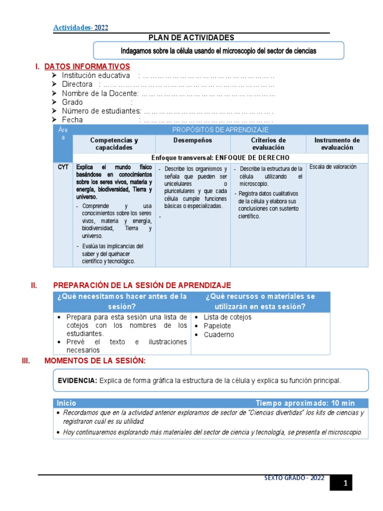 6° Grado - Actividad Del Dia 21 de Abrilx | PDF | Biología Celular ...
