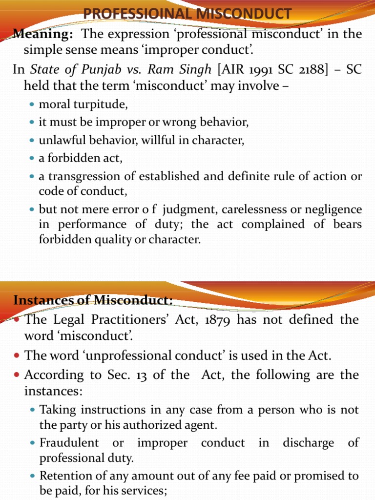 Professional Misconduct Definition | PDF | Advocate | Judiciaries