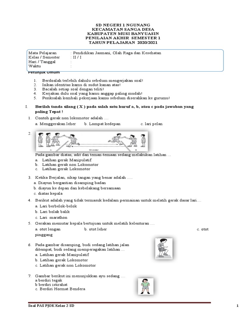 Soal PAS PJOK Kelas 2 SD | PDF