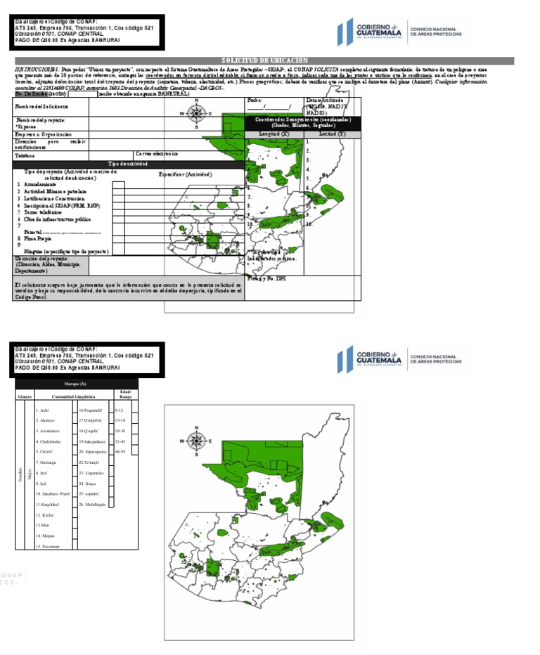 Solicitud de Ubicación de Proyectos CONAP | PDF