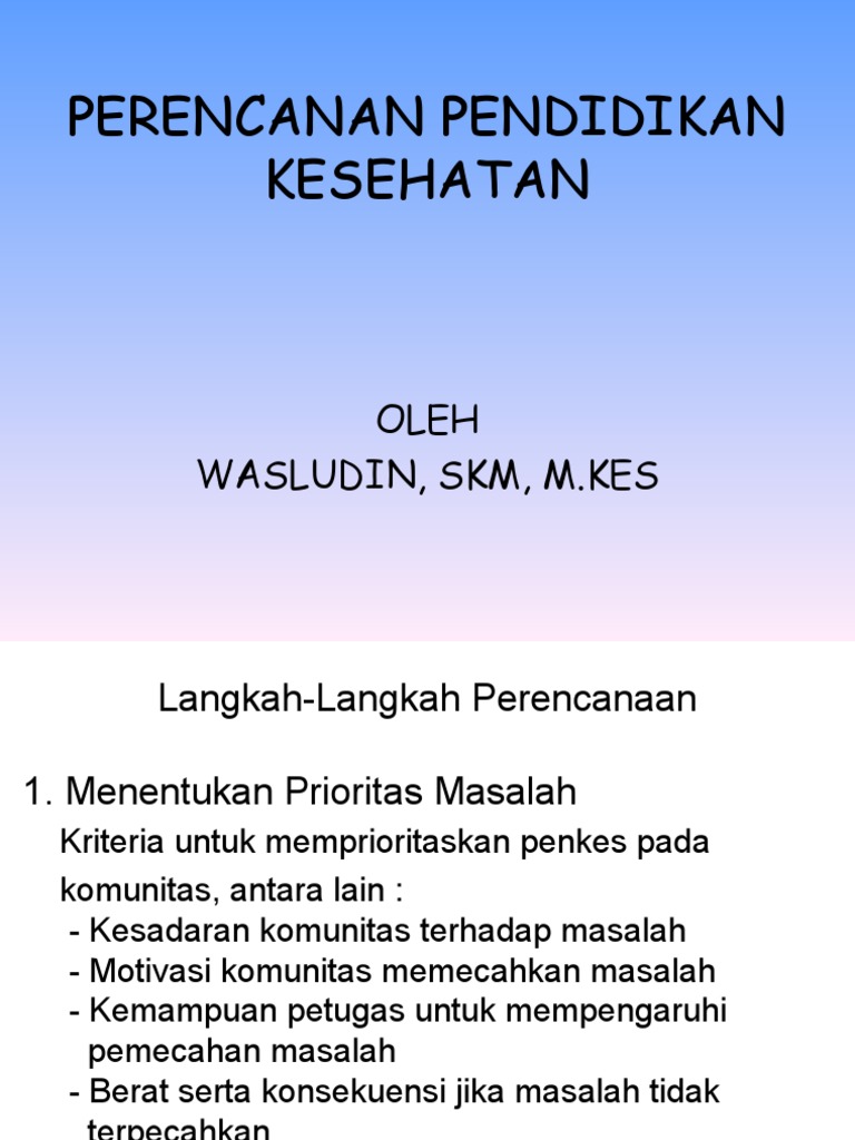 Rancangan Penkes | PDF