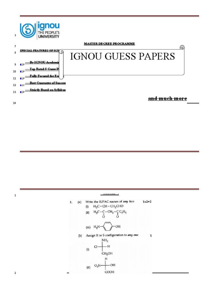 Ignou Guess Papers: and Much More | PDF