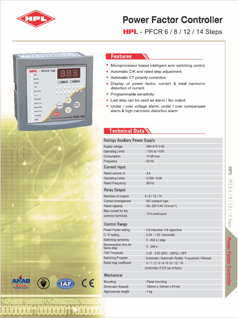 Power Factor Controller Catalogue | PDF
