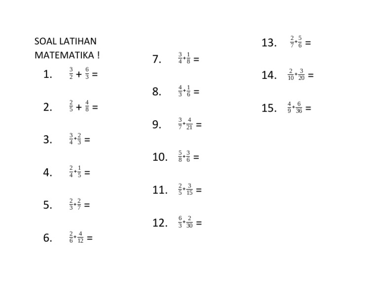 Soal Latihan Matematika | PDF