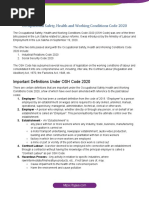 Osh Code 2020 | PDF | Occupational Safety And Health | Employment