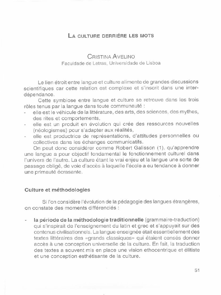 La Culture Derrière Les Mots - La Culture Dans L'enseignement | PDF