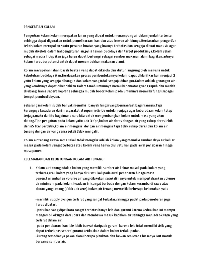 Kolam Air Tenang | PDF