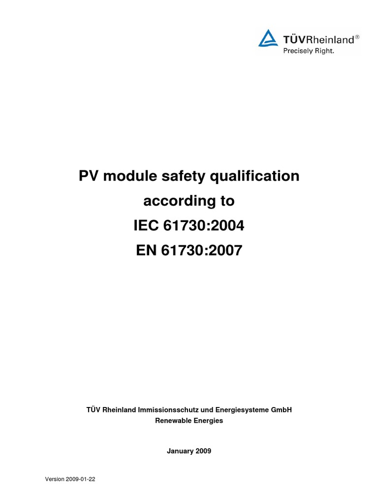 Safety IEC 61730 - 2004 - 2007 | PDF | Photovoltaics | Solar Panel
