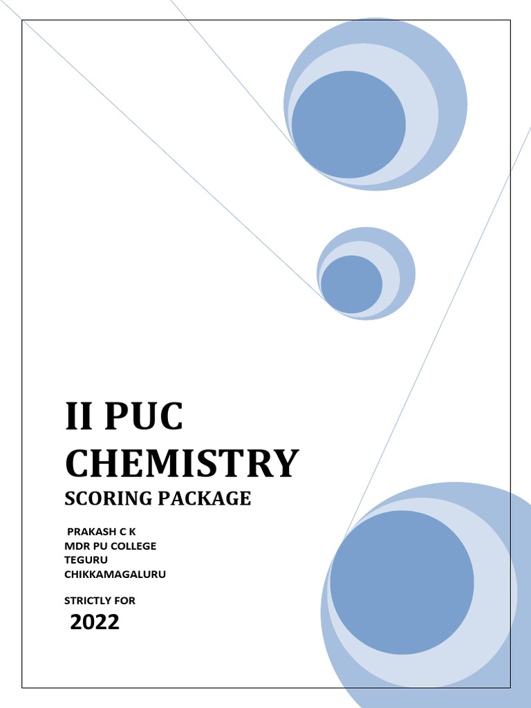 2nd PUC Chemistry Score More Package1 | PDF | Reaction Rate | Osmosis
