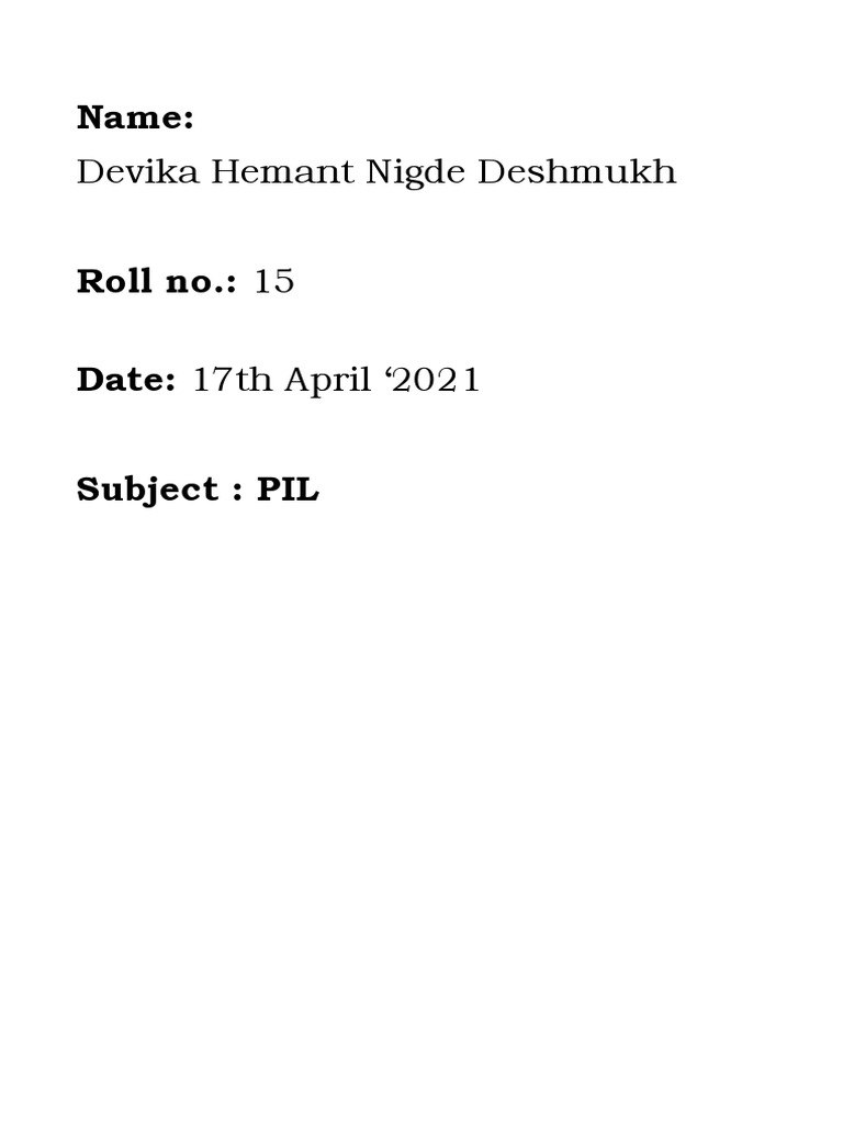 PIL 4th Year BLS LLB | PDF | Paralegal | Advocate