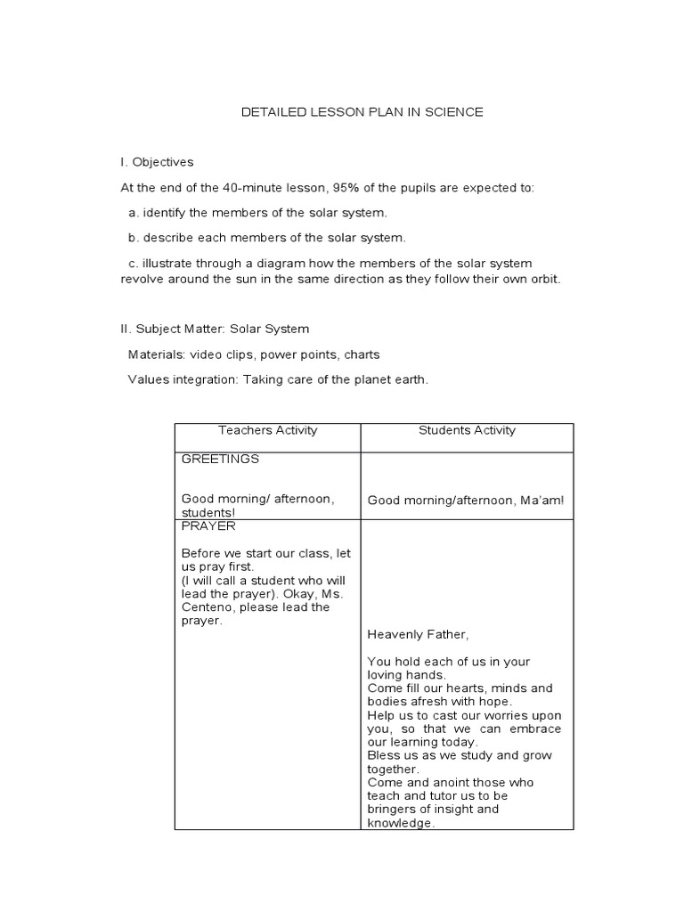 Solar System Lesson Plan Overview | PDF | Planets | Solar System