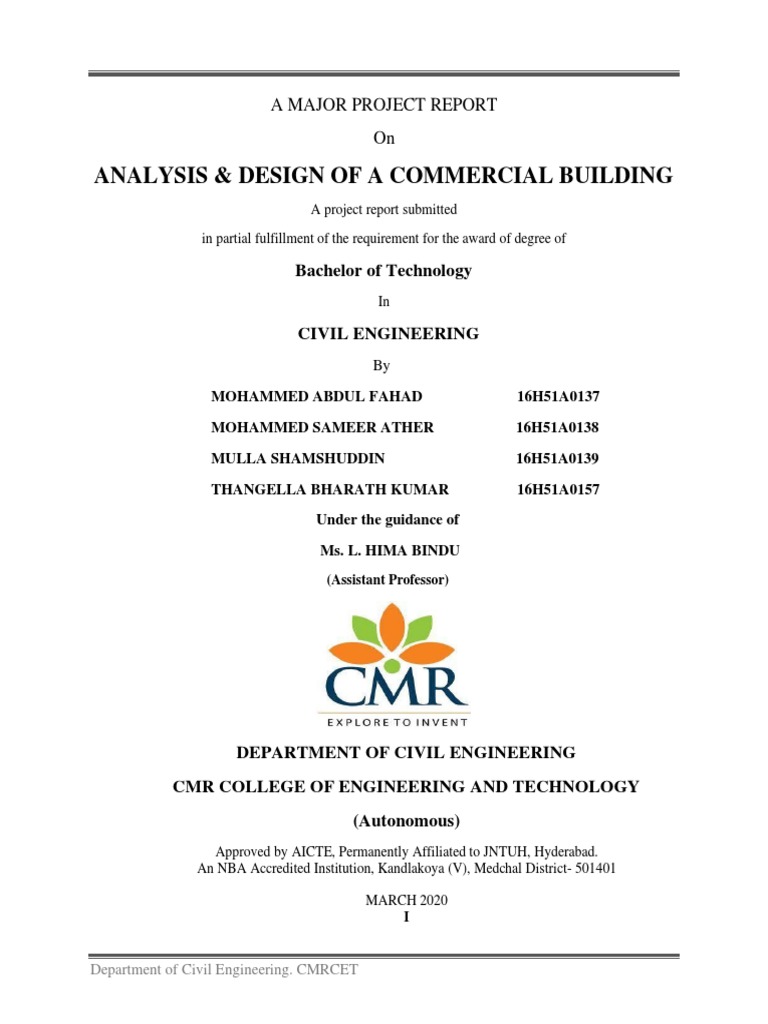 Analysis & Design of Commercial Building | PDF | Civil Engineering ...