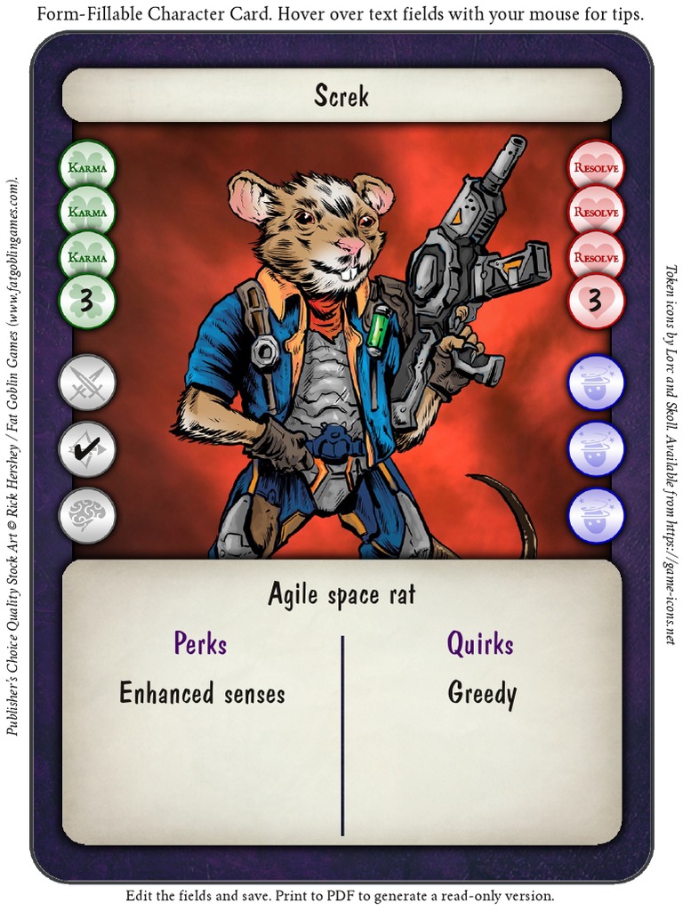 CharacterCard Space Rat | PDF