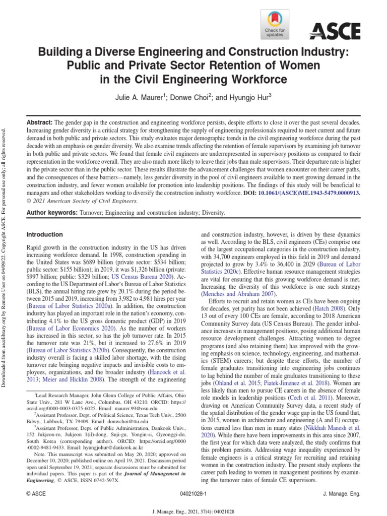 Building A Diverse Engineering and Construction Industry: Public and ...