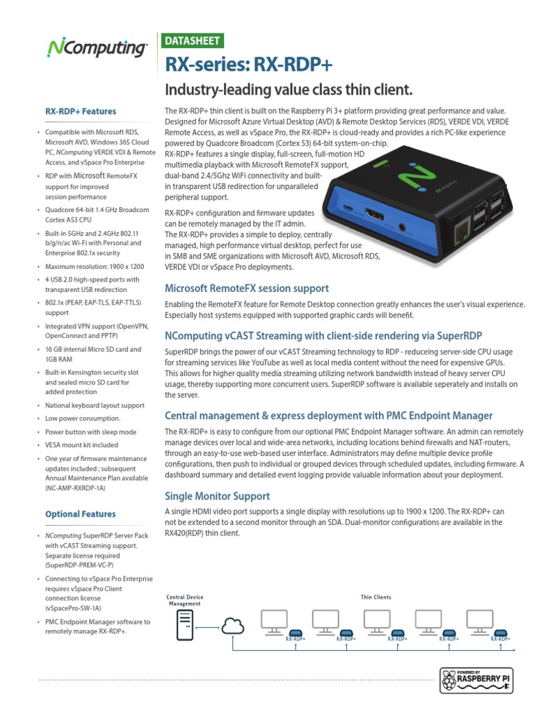 Datasheet RX-series RX-RDP+ (EN) 838145 | PDF | Remote Desktop Services ...
