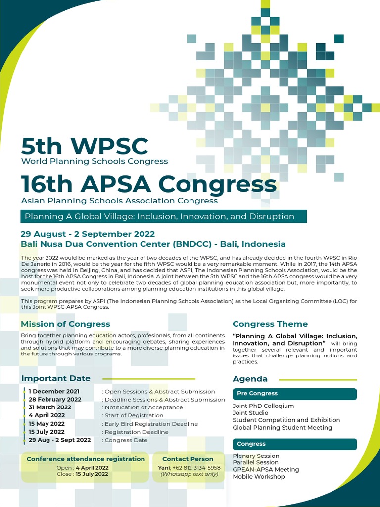 5th WPSC & 16th APSA Congress 2022 | PDF | Bali | Indonesia