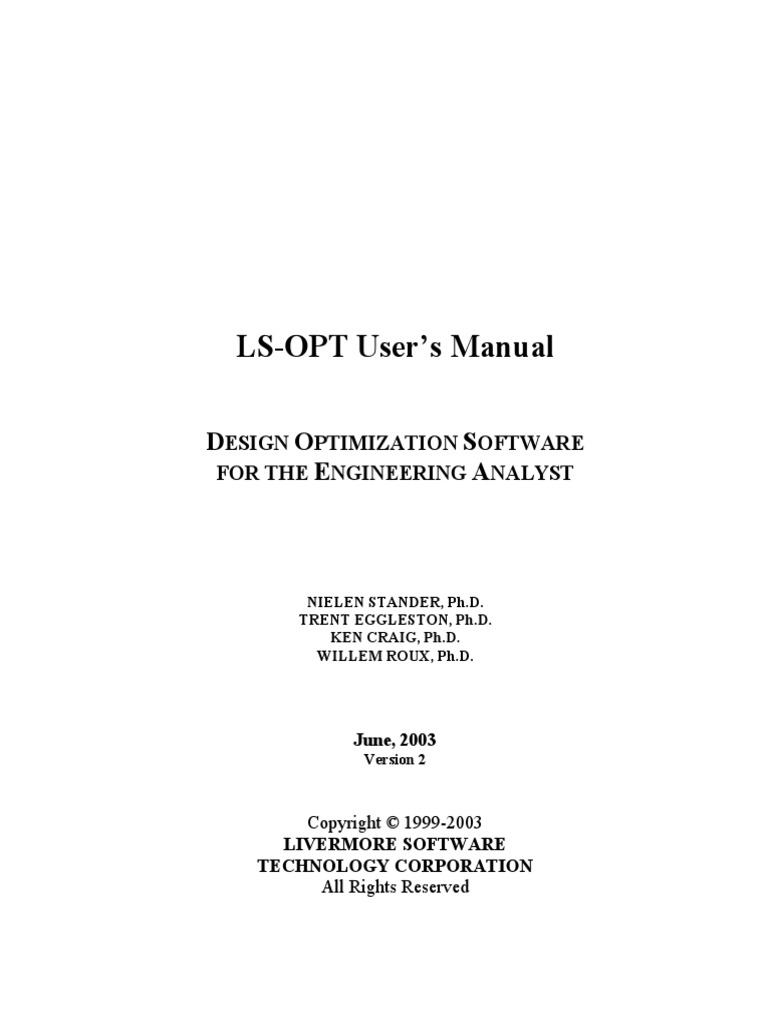 Lsopt 21 Manual | PDF | Errors And Residuals | Mathematical Optimization