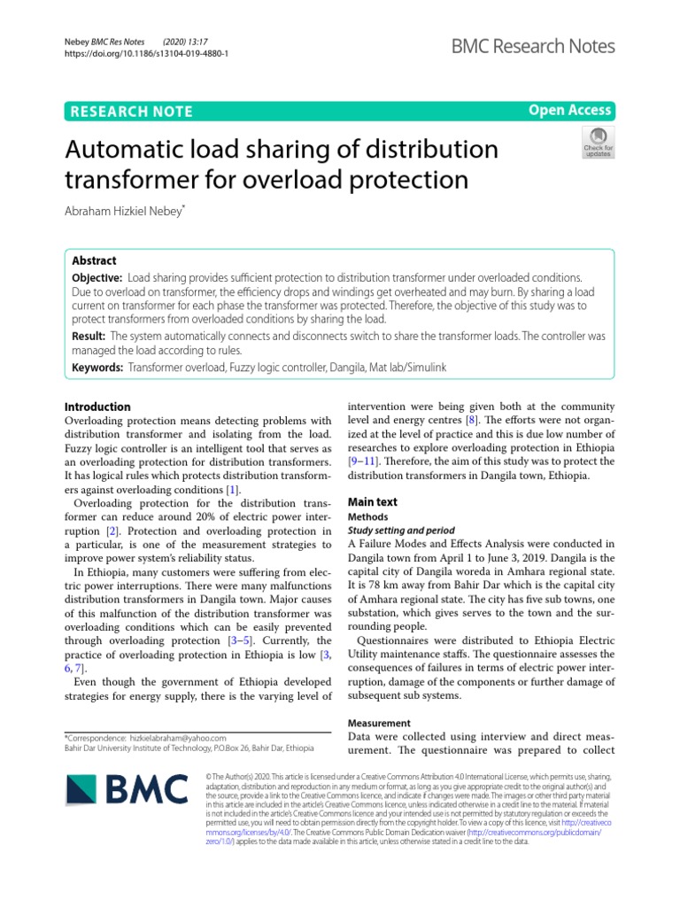 Automatic Load Sharing Of Distribution Transformer Pdf Transformer