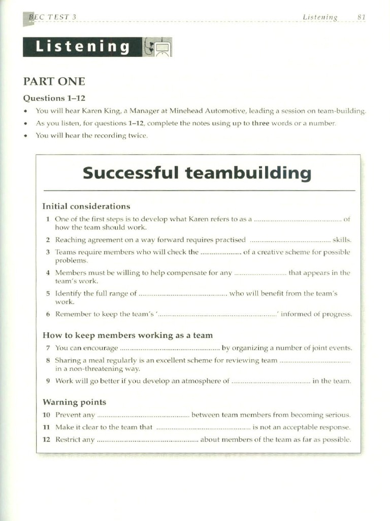 BEC Higher Practice Test 3 | PDF