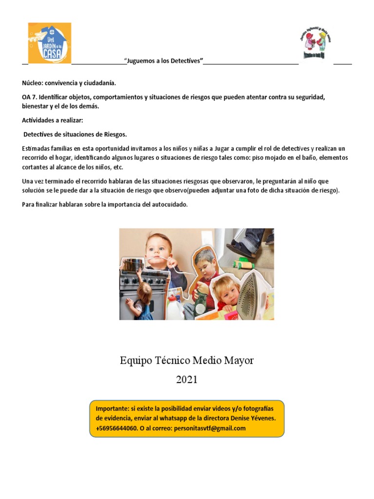 Experiencia de Aparendizaje Jugando A Ser Detectives. | PDF