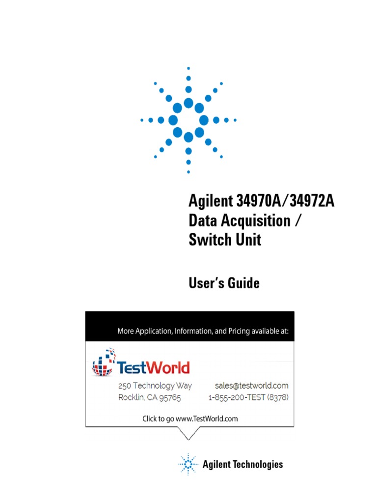User Guide Keysight Agilent 34970a 34972a Daq | PDF | Menu (Computing ...