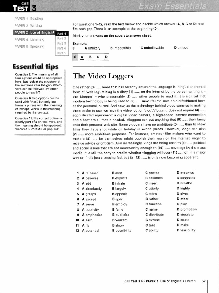Osborne CAE Use of English Test 3 | PDF