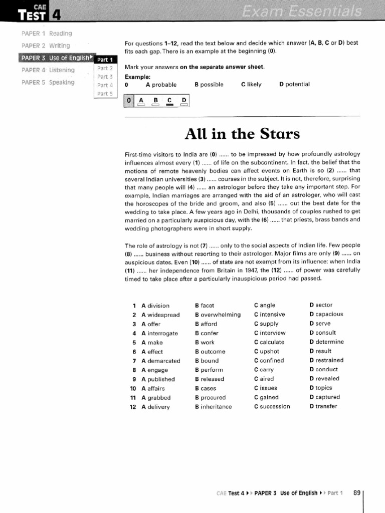 Osborne CAE Use of English Test 4 | PDF