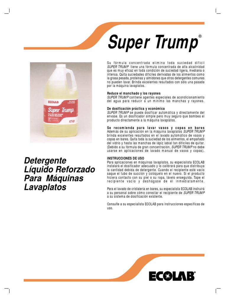 Super Trump y HDRD | PDF | Lavavajillas | Detergente