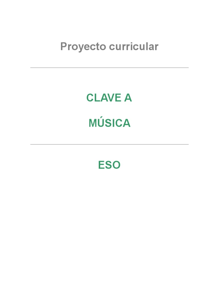 Proyecto Clave A (Dis. Curricular) | PDF | Ritmo | Sonido