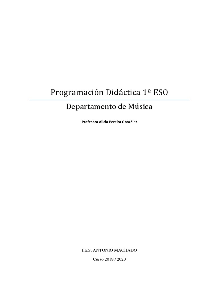 MUSICA 1º ESO | PDF | Aprendizaje | Maestros