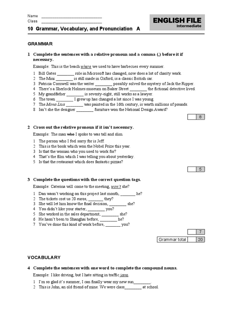 EIC 4 Practice Exercises Unit 10 | PDF | Linguistics