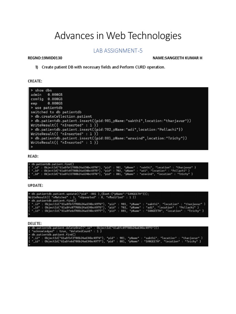 Advances in Web Technologies: Lab Assignment-5 | Download Free PDF ...