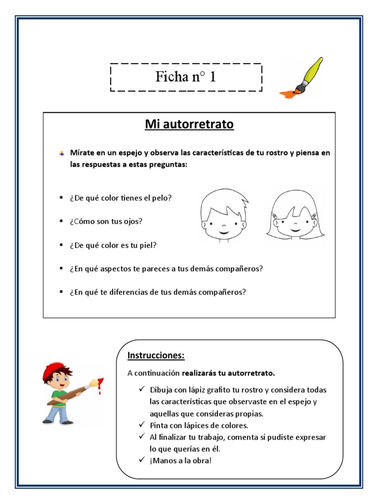 Fichas Artes 1° Básico Marzo | PDF | Las emociones | Lápiz