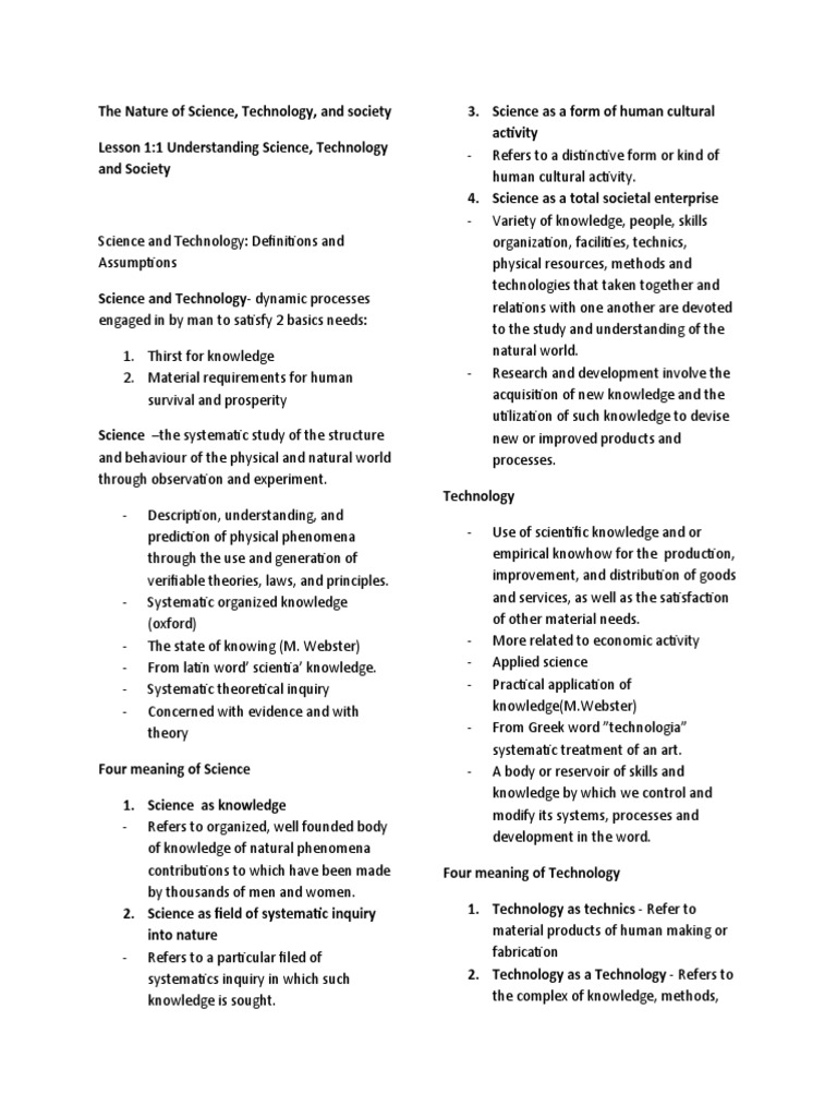 STS Lesson 1.1 3.1 | PDF | Science | History Of Science