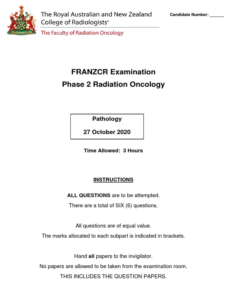 20-P2S2 Examination Papers | PDF | Radiation Therapy | Prostate Cancer