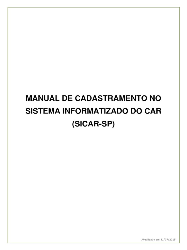 2015 07 31 Manual Sicar Completo | PDF