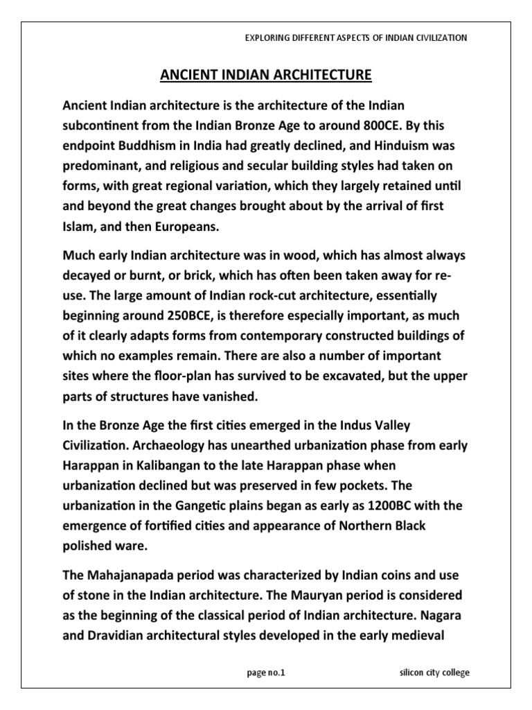 Ancient Indian Architecture | PDF | History