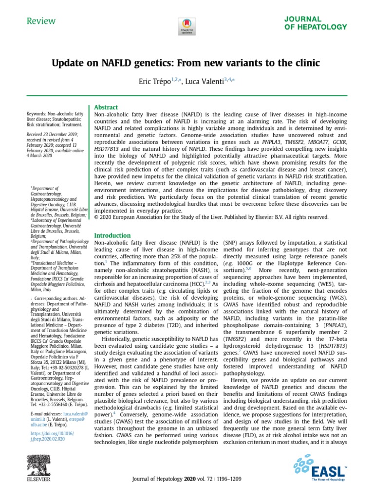 Update On NAFLD Genetics: From New Variants To The Clinic: Review | PDF ...