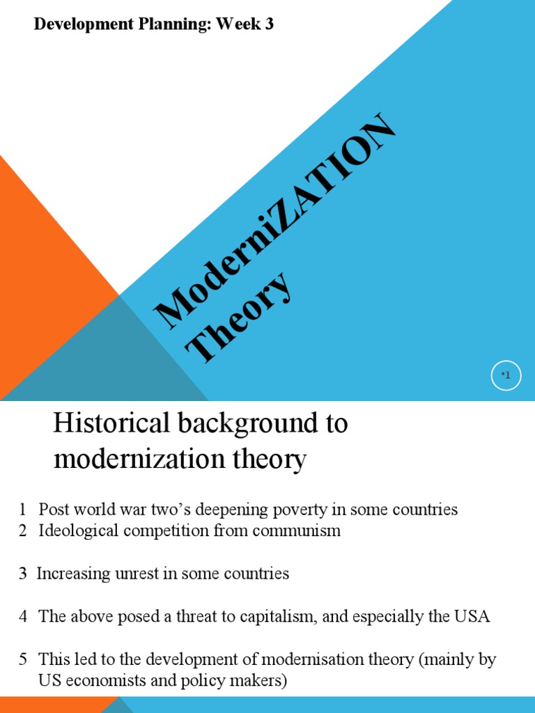 Week 3 Development Planning Modernization Theory | PDF | Modernization ...