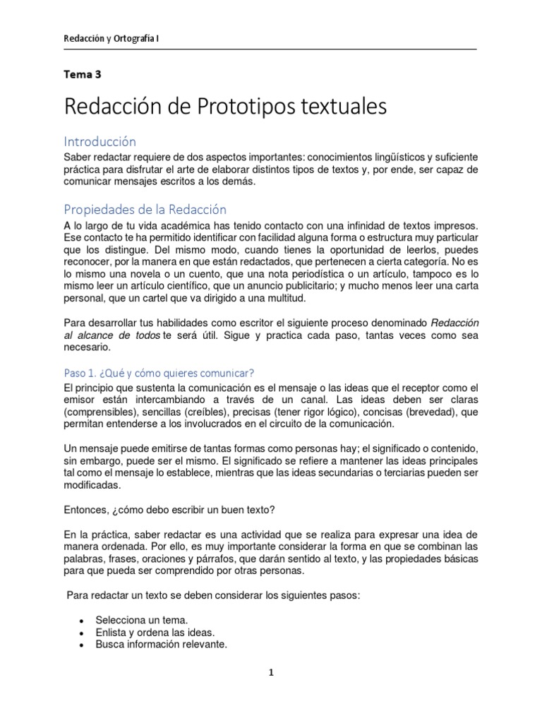 Prototipos Textuales. | PDF