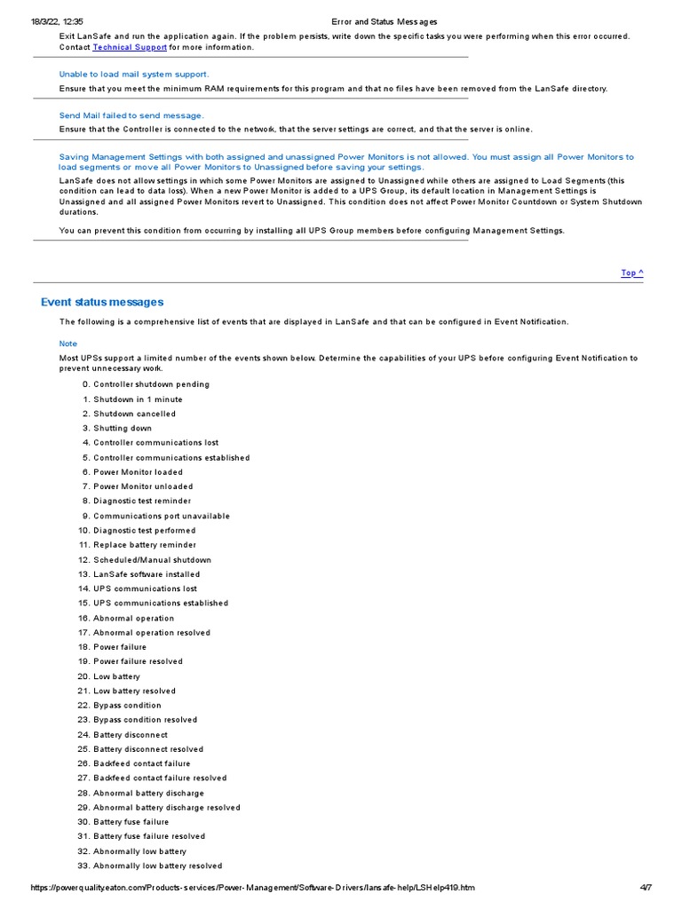 Error and Status Messages EATON | PDF | Rectifier | Power Inverter