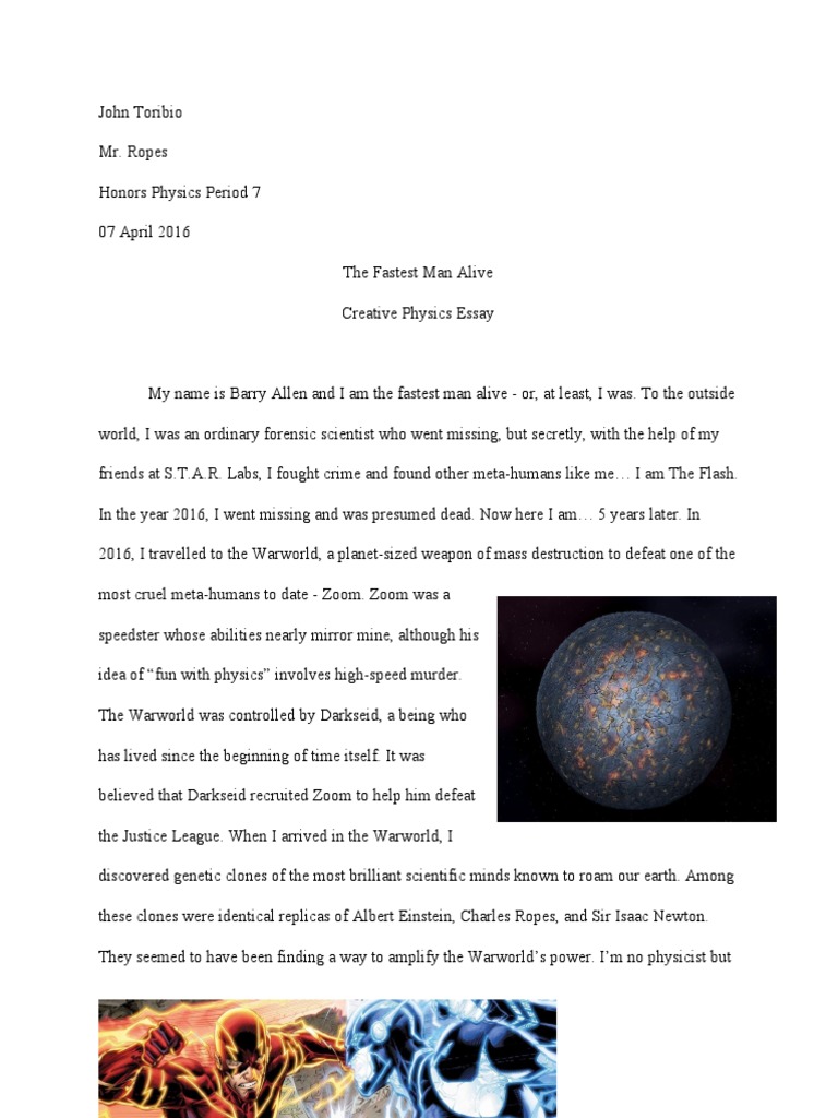 Fastest Man Alive - Barry Allen | PDF | Physics | Speed Of Light